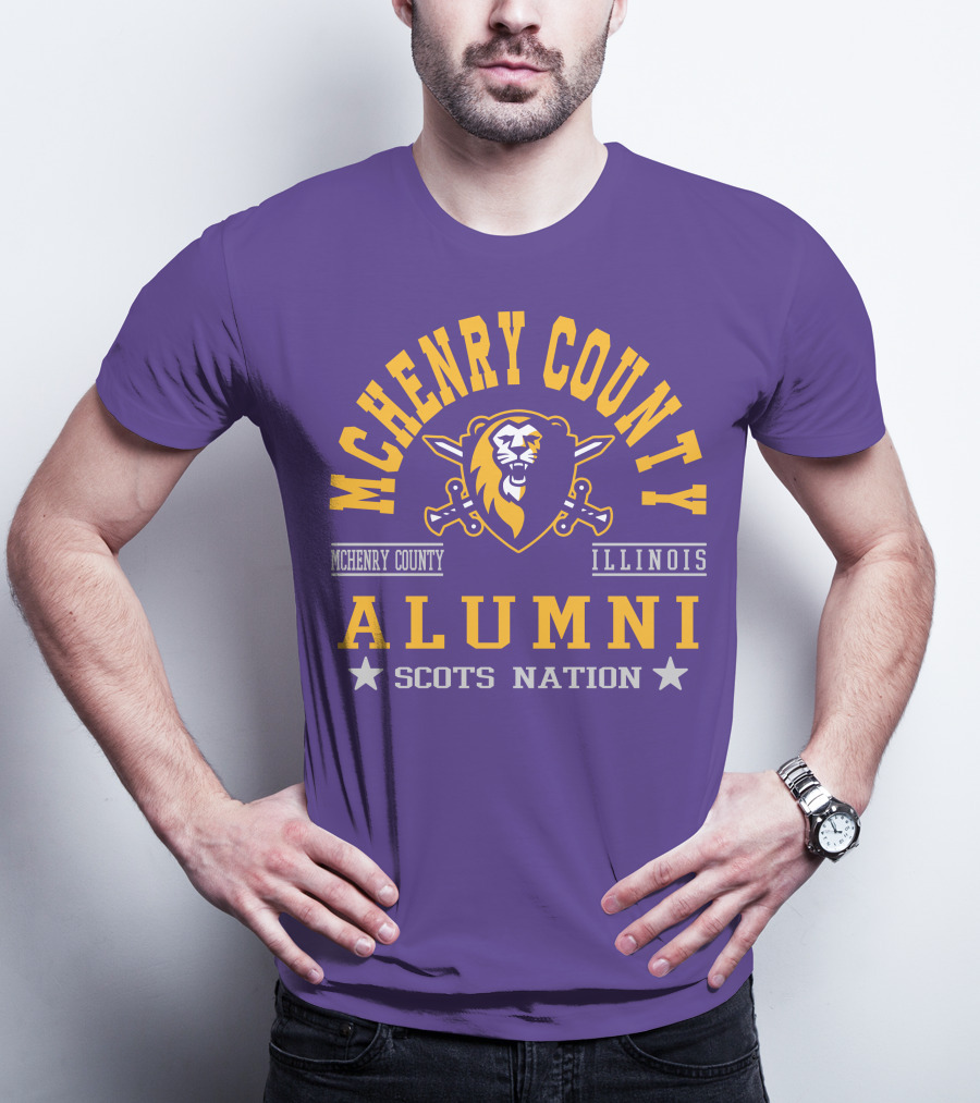 McHenry County Illinois Alumni Scots Nation Lion Crest T-Shirt