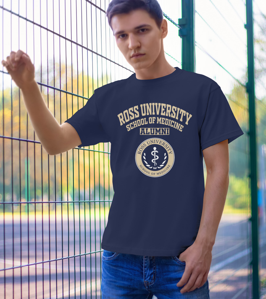 Ross University School Of Medicine Alumni Emblem With Caduceus T-Shirt