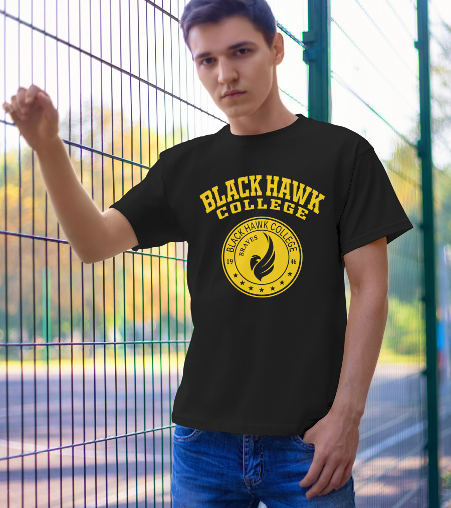 BLACK HAWK COLLEGE BRAVES 1946 STAR CREST T-Shirt