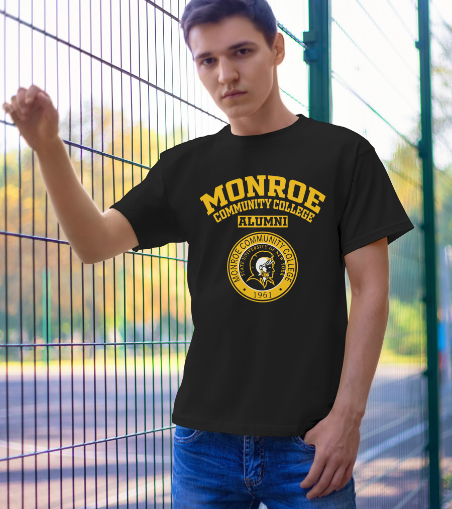 Monroe Community College Alumni State University Of New York 1961 MCC Spartan Emblem T-Shirt