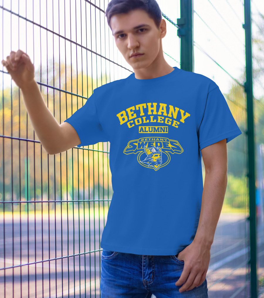 Bethany College Alumni Bethany Swedes Logo Viking Helmet T-Shirt