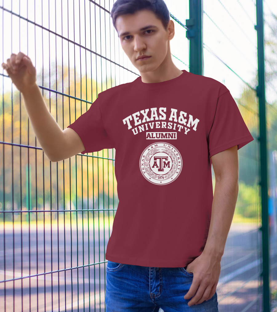 Texas A M University Alumni 1876 Logo Seal T-Shirt
