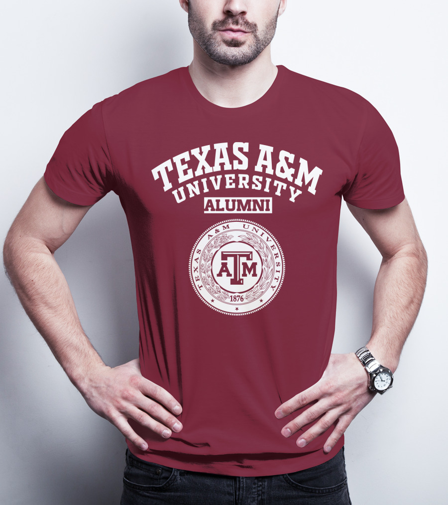 Texas A M University Alumni 1876 Logo Seal T-Shirt