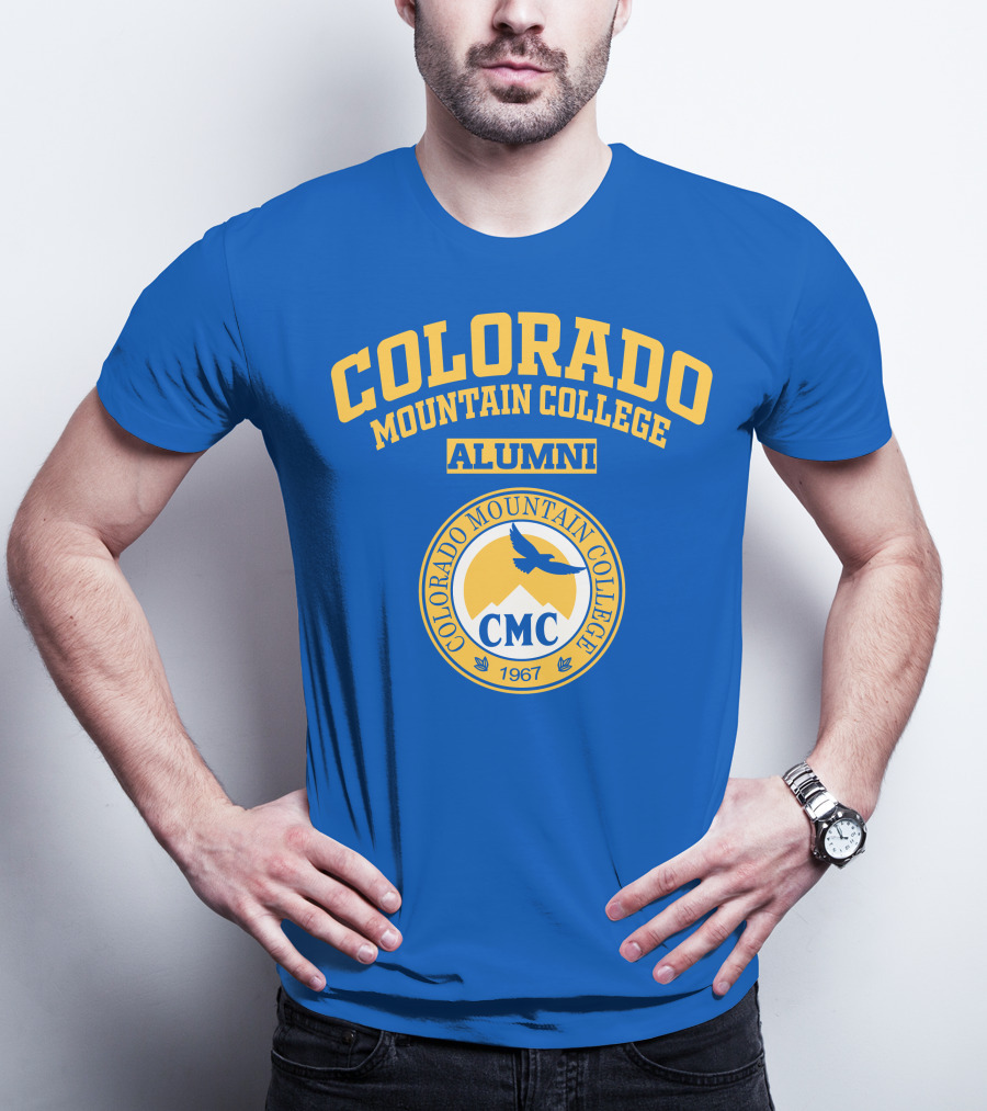 Colorado Mountain College Alumni 1967 CMC Blue And Yellow T-Shirt