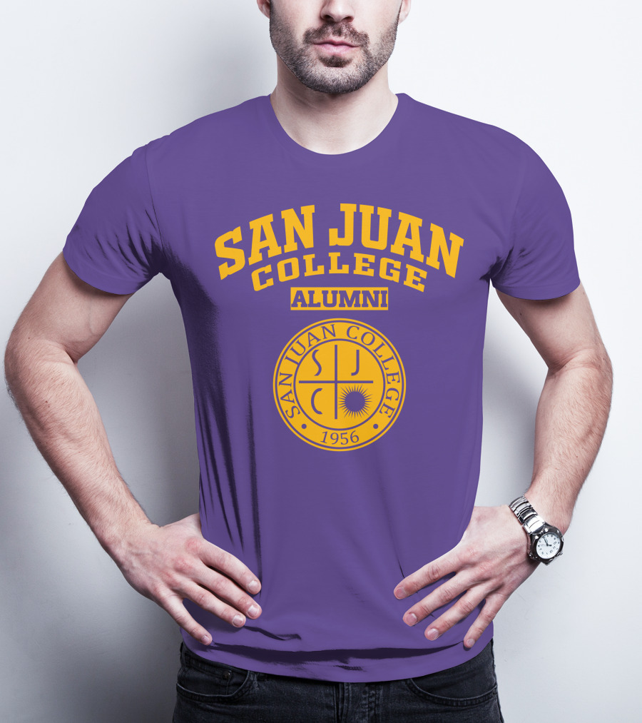 San Juan College Alumni 1956 SJC Emblem Purple Gold T-Shirt