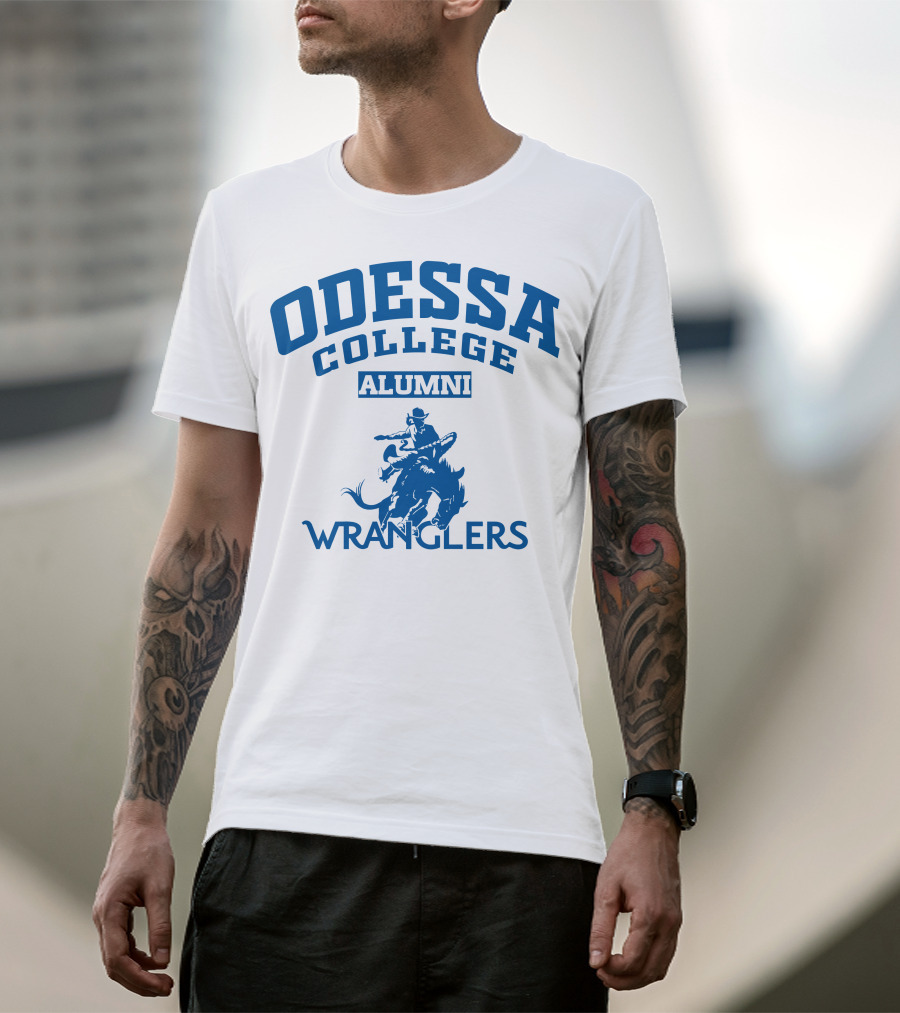 Odessa College Alumni Wranglers Cowboy Rider T-Shirt