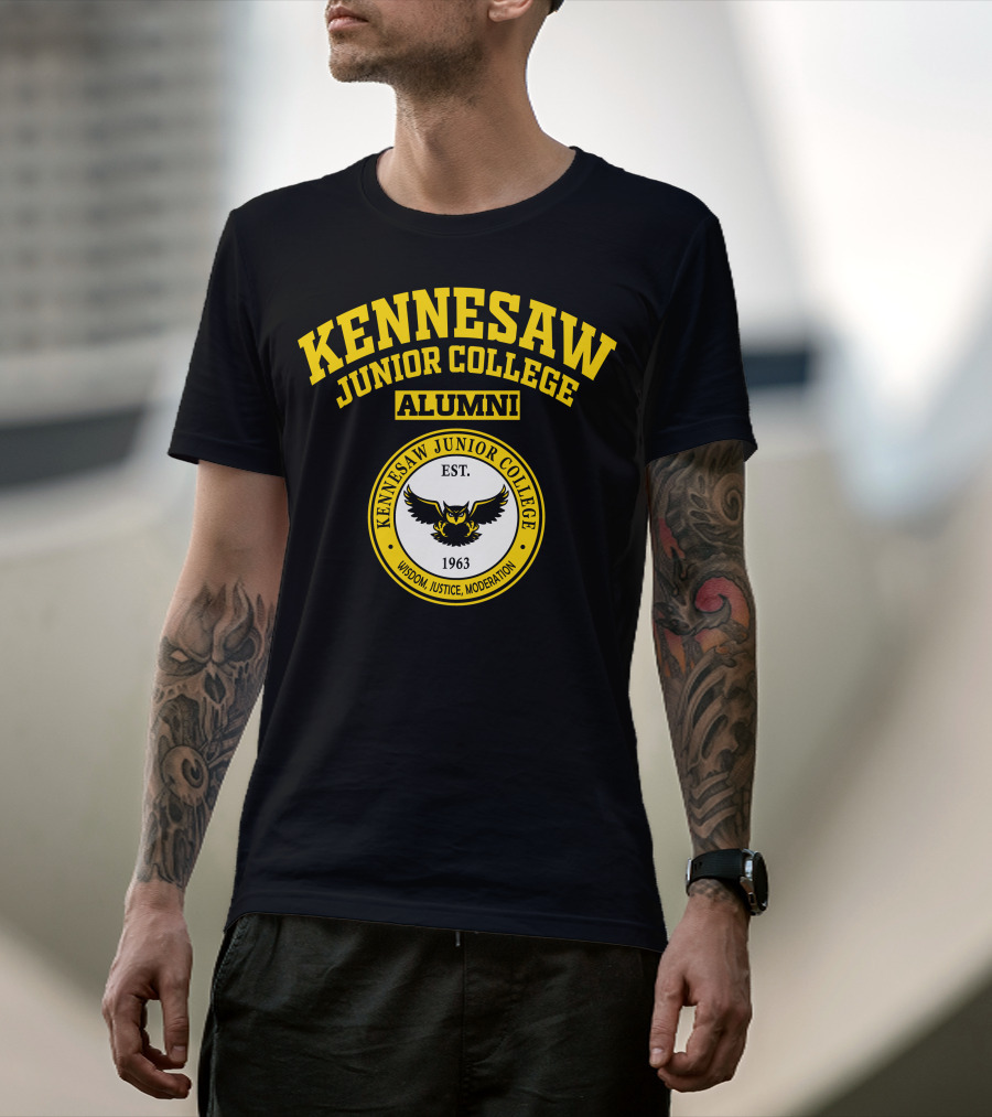 Kennesaw Junior College Alumni 1963 Wisdom Justice Moderation Owl T-Shirt