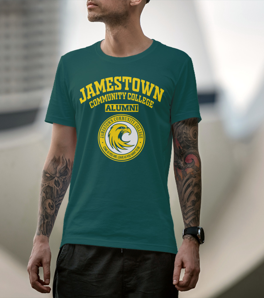 Jamestown Community College Alumni Eagle Logo Come As You Are Leave As You Want To Be T-Shirt