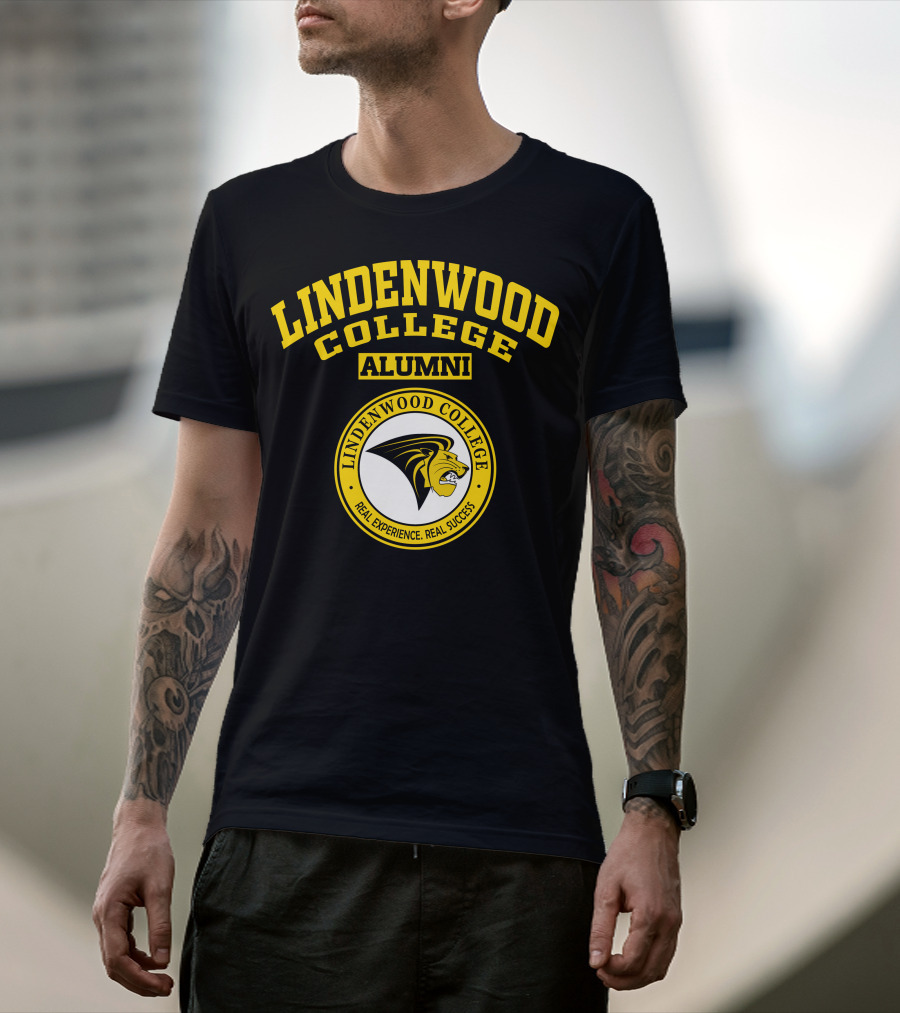Lindenwood College Alumni Real Experience Real Success Lion T-Shirt