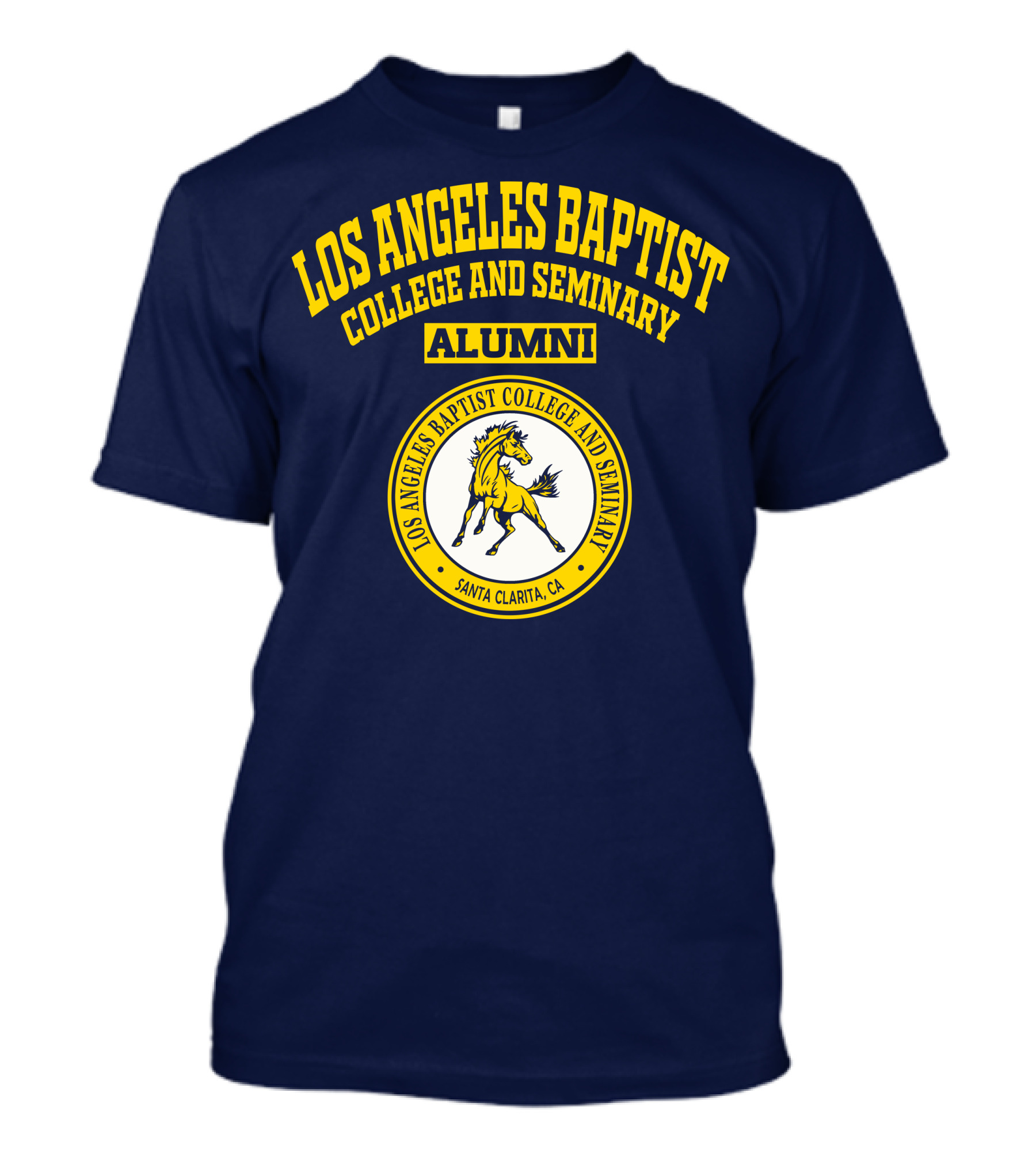 Los Angeles Baptist College And Seminary Alumni Santa Clarita CA Logo Horse Emblem T-Shirt
