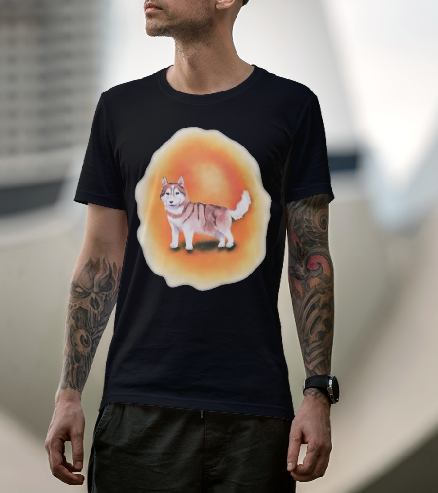 Upblissed ADHD Husky Roam As A Pack Vibrant Sunset Aura T-Shirt