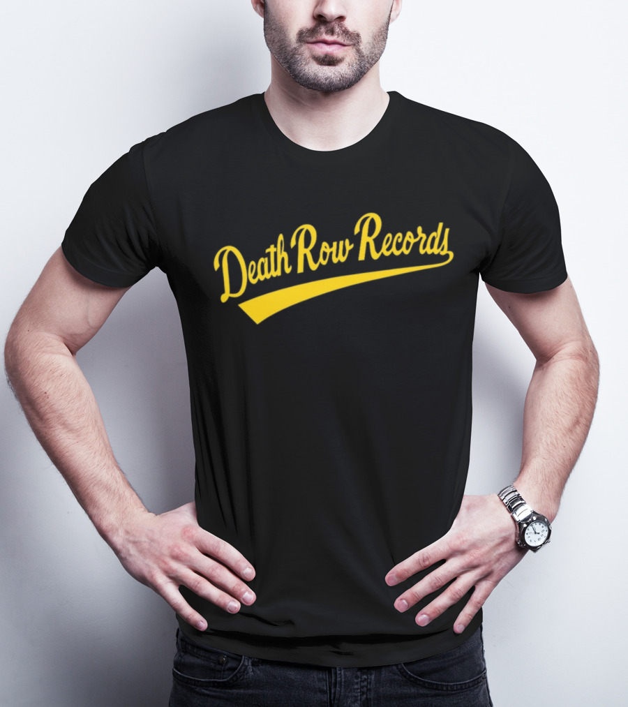 Death Row Records Baseball Style Yellow Script T-Shirt