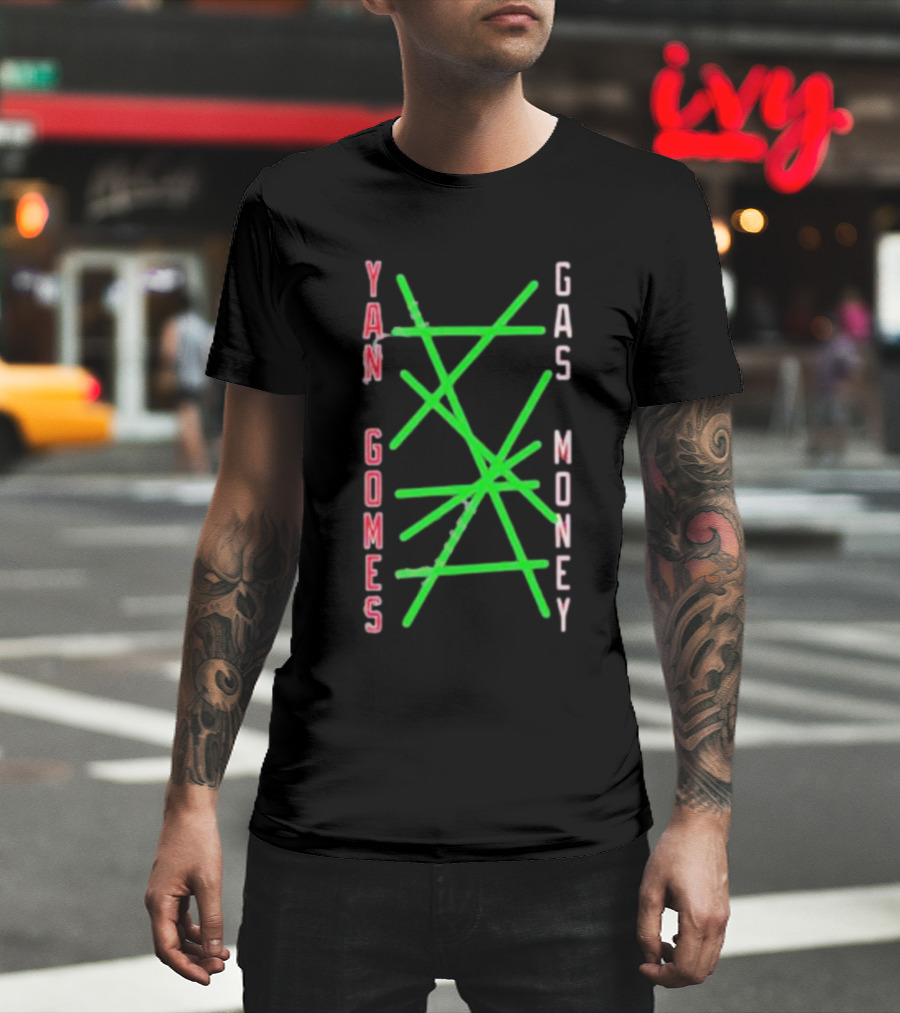 Yan Gomes Gas Money Neon Green Abstract Baseball T-Shirt