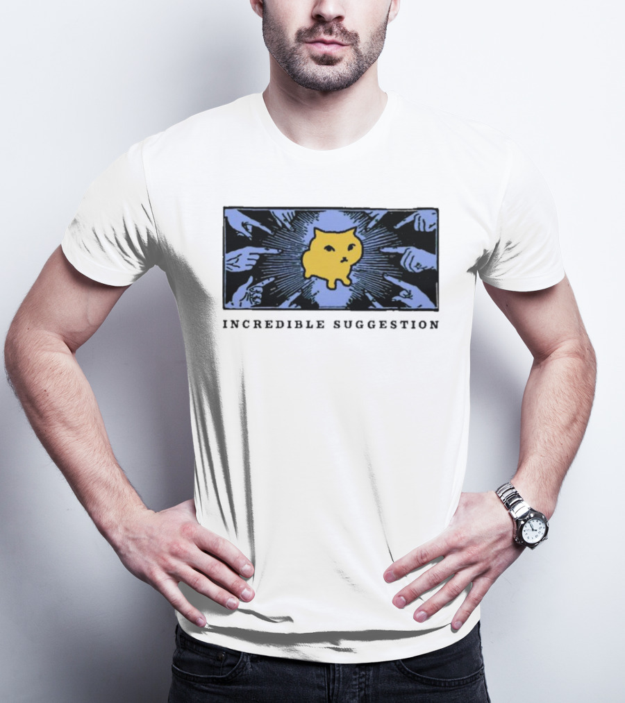 Incredible Suggestion Yellow Cat Surrounded By Pointing Fingers T-Shirt