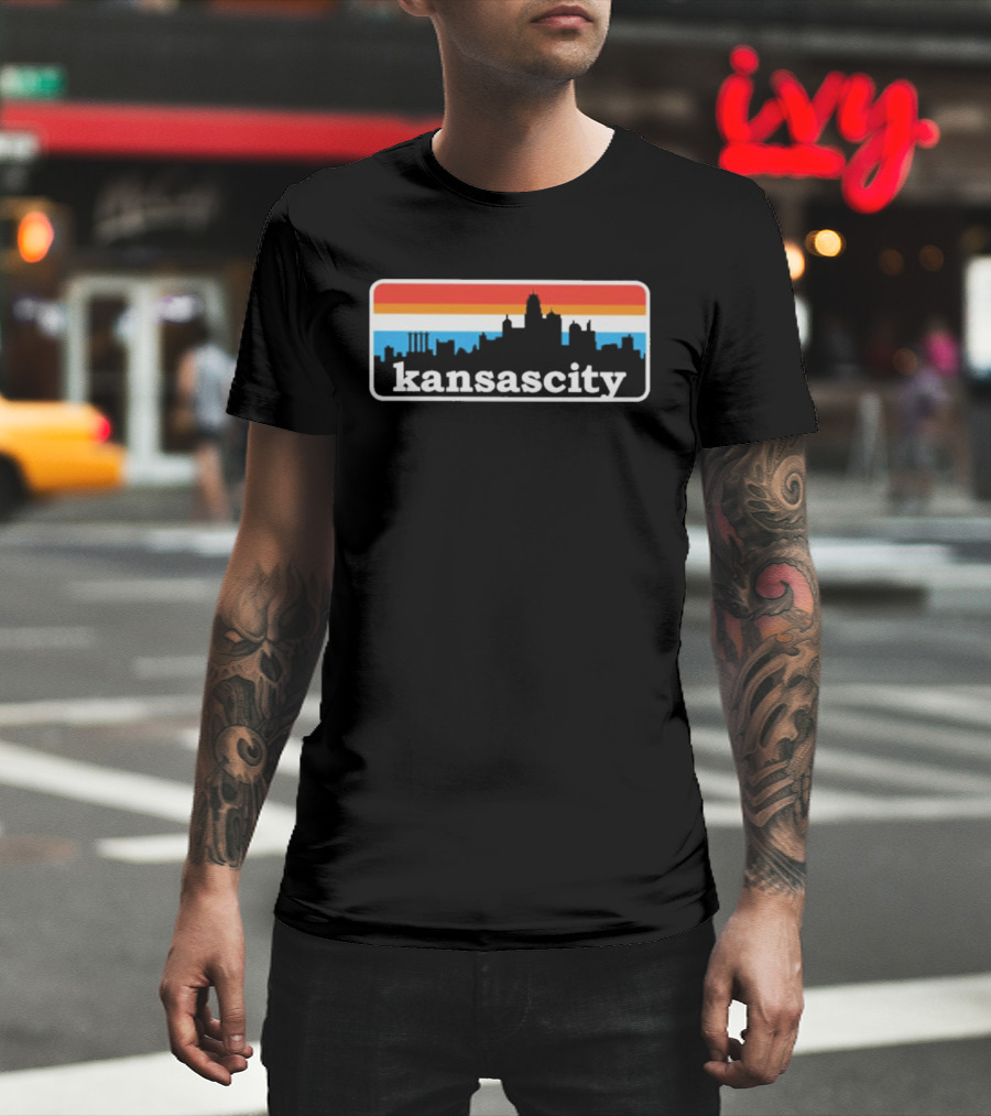 Kansas City Skyline Retro Colors T-Shirt