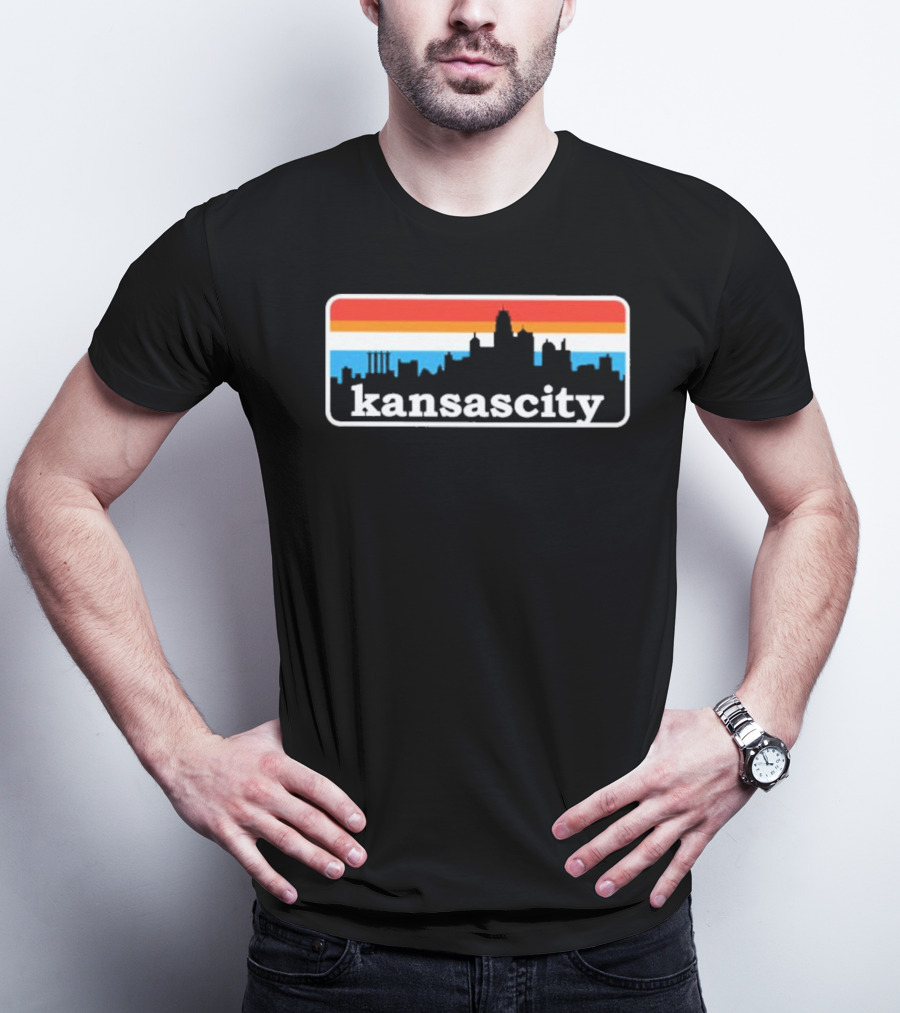 Kansas City Skyline Retro Colors T-Shirt