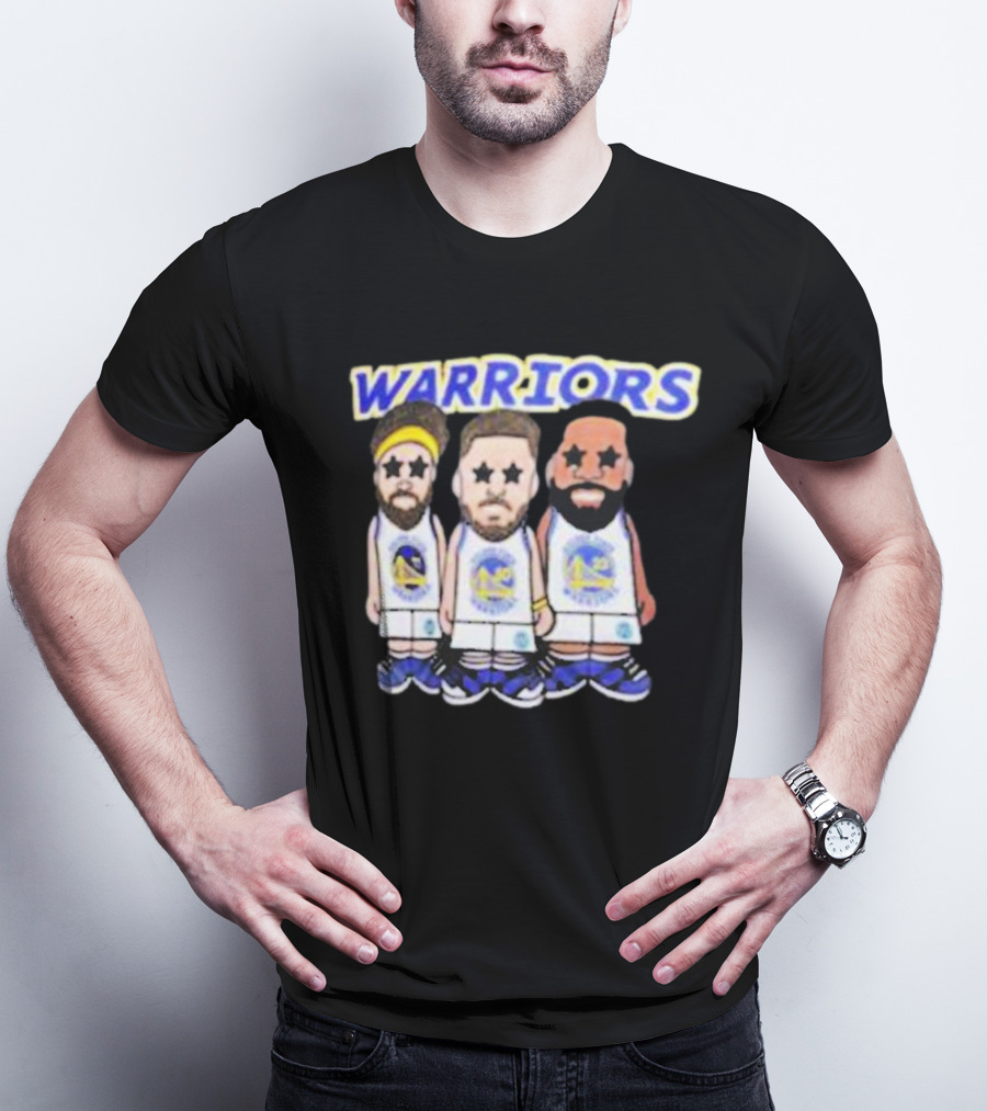 Warriors Steph Curry Klay Thompson Draymond Cartoon T-Shirt