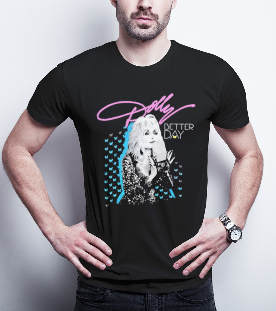 Dolly Parton Better Day Butterfly Microphone Trent Crimm T-Shirt