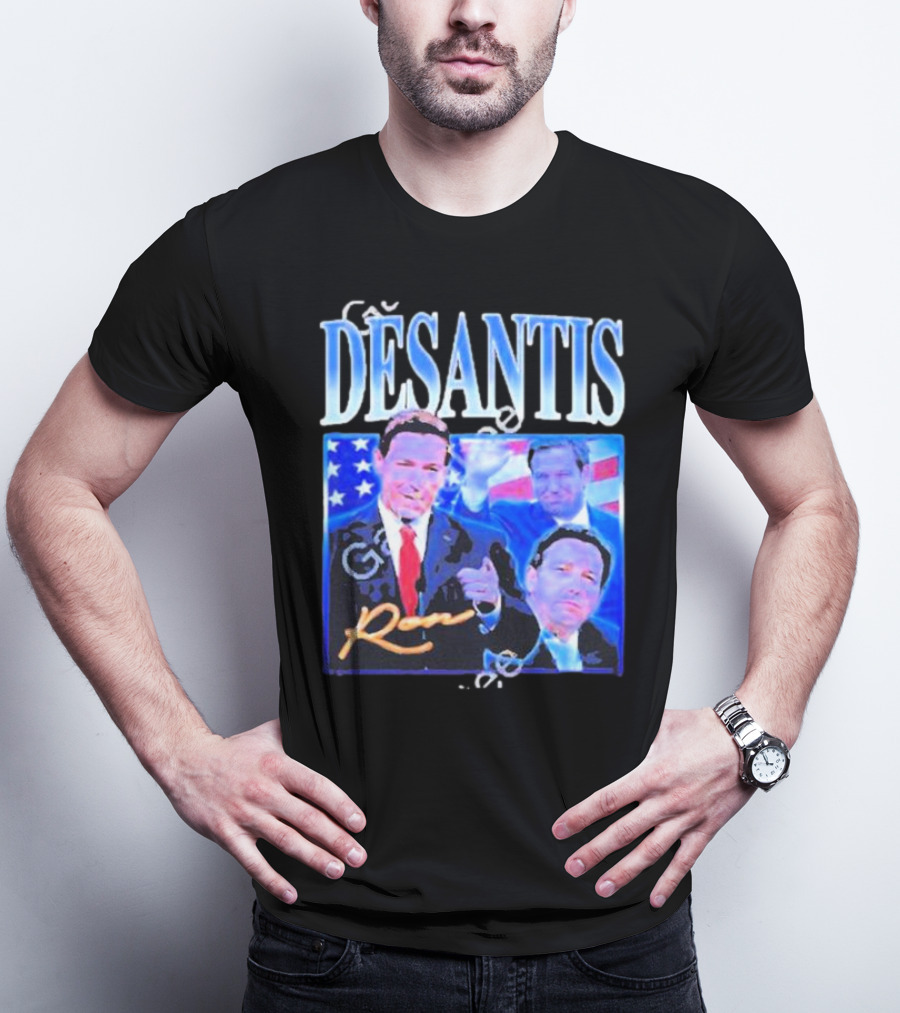 DÉSANTIS Ron American Flag Suit T-Shirt