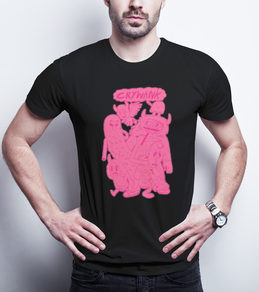 Crywank Cartoon Characters Art Pink T-Shirt