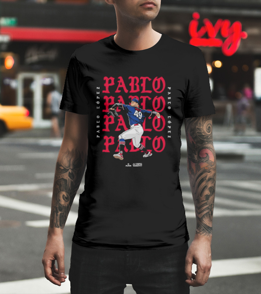 Pablo López Pitching MLBPA 49 Clutch Players T-Shirt