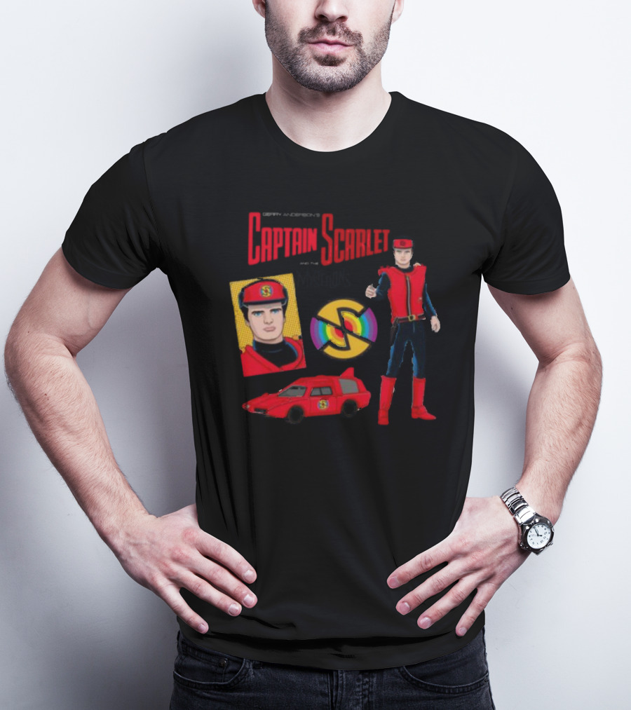 Gerry Anderson's Captain Scarlet And The Mysterons Iconic Character And Vehicle Montage T-Shirt