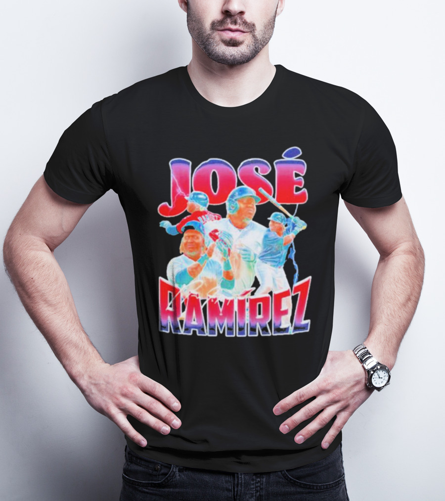 José Ramírez Signature Series Baseball Action Collage T-Shirt