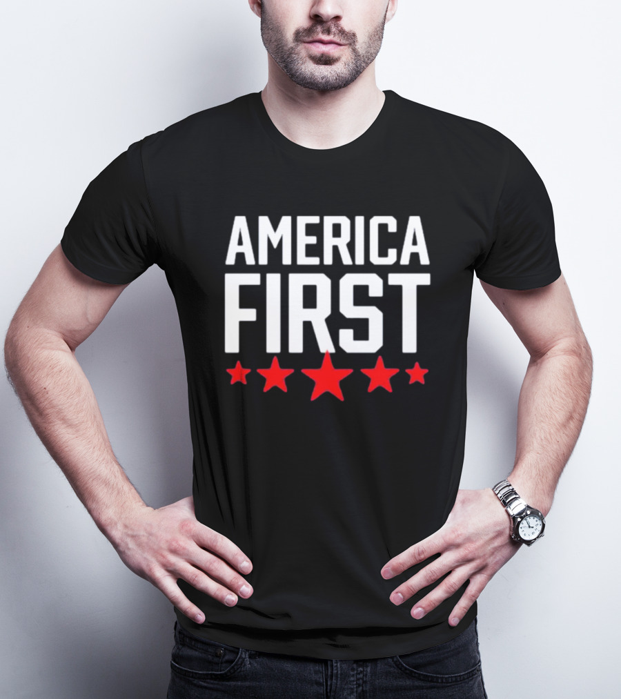 Scott Presler Wearing America First Red Stars T-Shirt