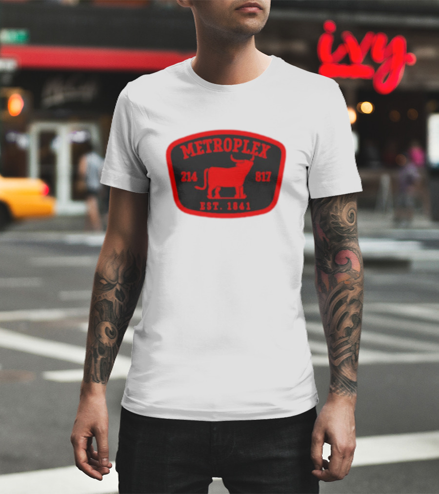Metroplex 214 817 Est 1841 Longhorn Patch T-Shirt