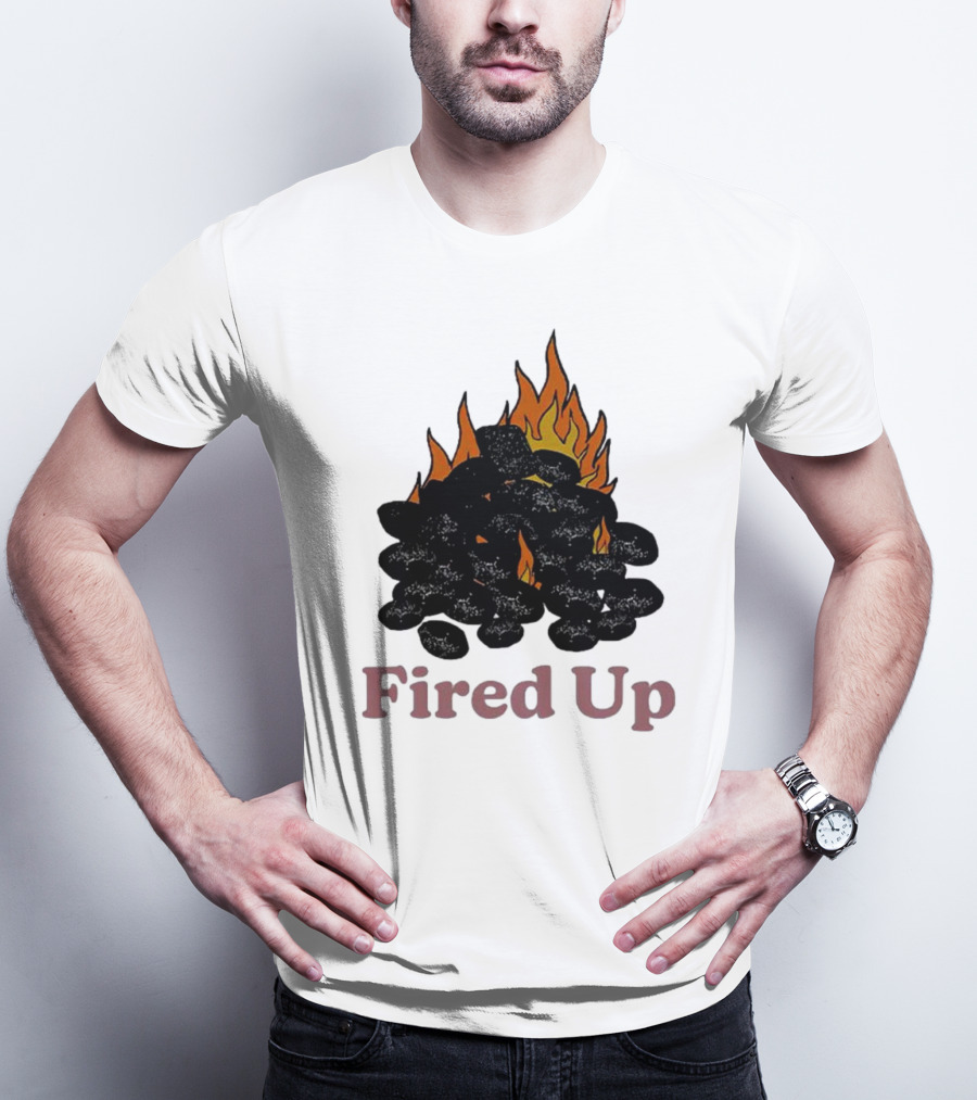 Fired Up Burning Coals And Flames T-Shirt