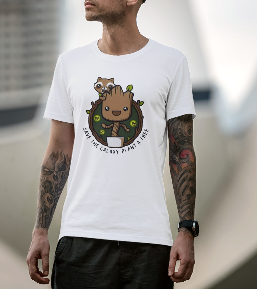Save The Galaxy Plant A Tree Chibi Guardians Of The Galaxy T-Shirt