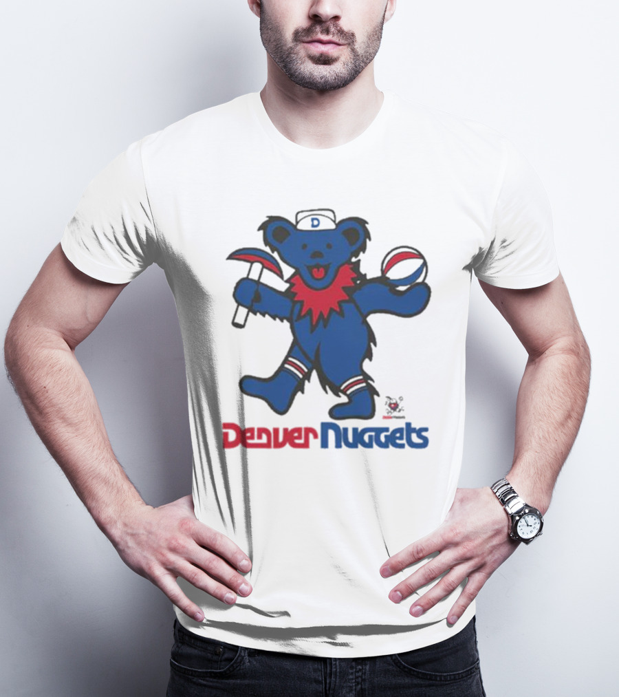Denver Nuggets Grateful Dead Dancing Bear Basketball Axe T-Shirt
