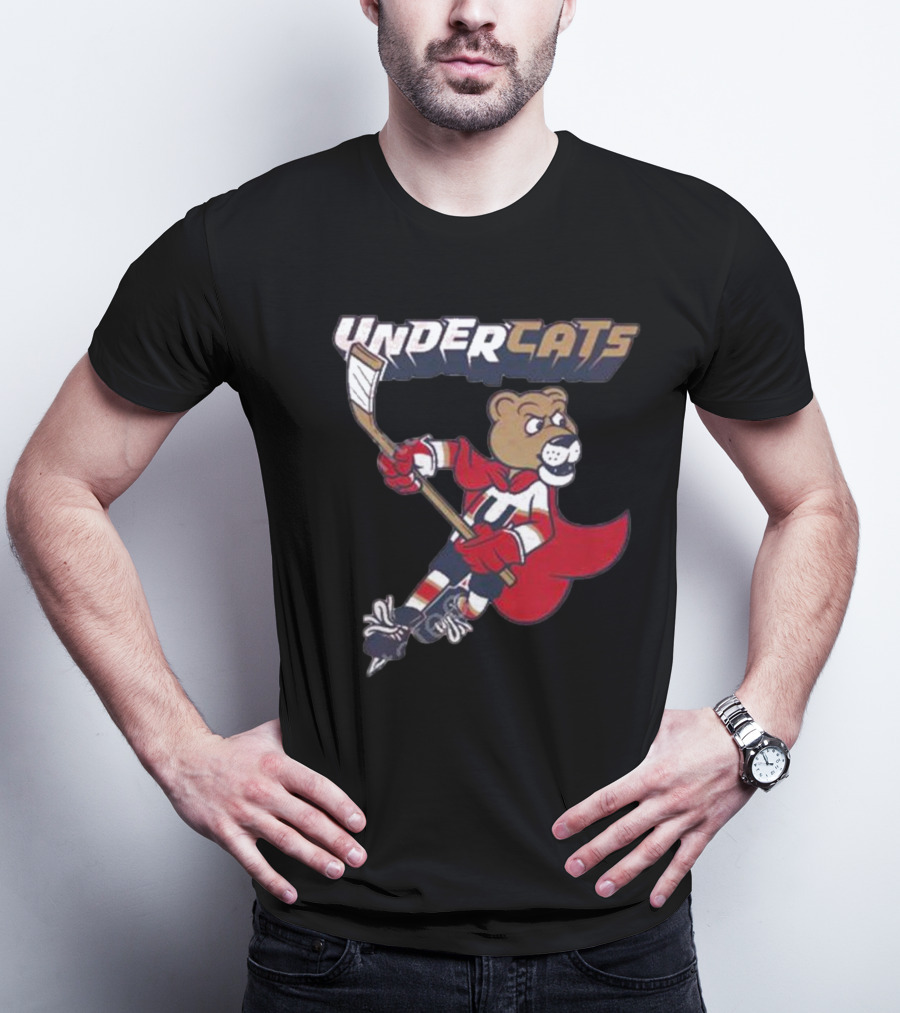Undercats Bear Hockey Player With Cape T-Shirt
