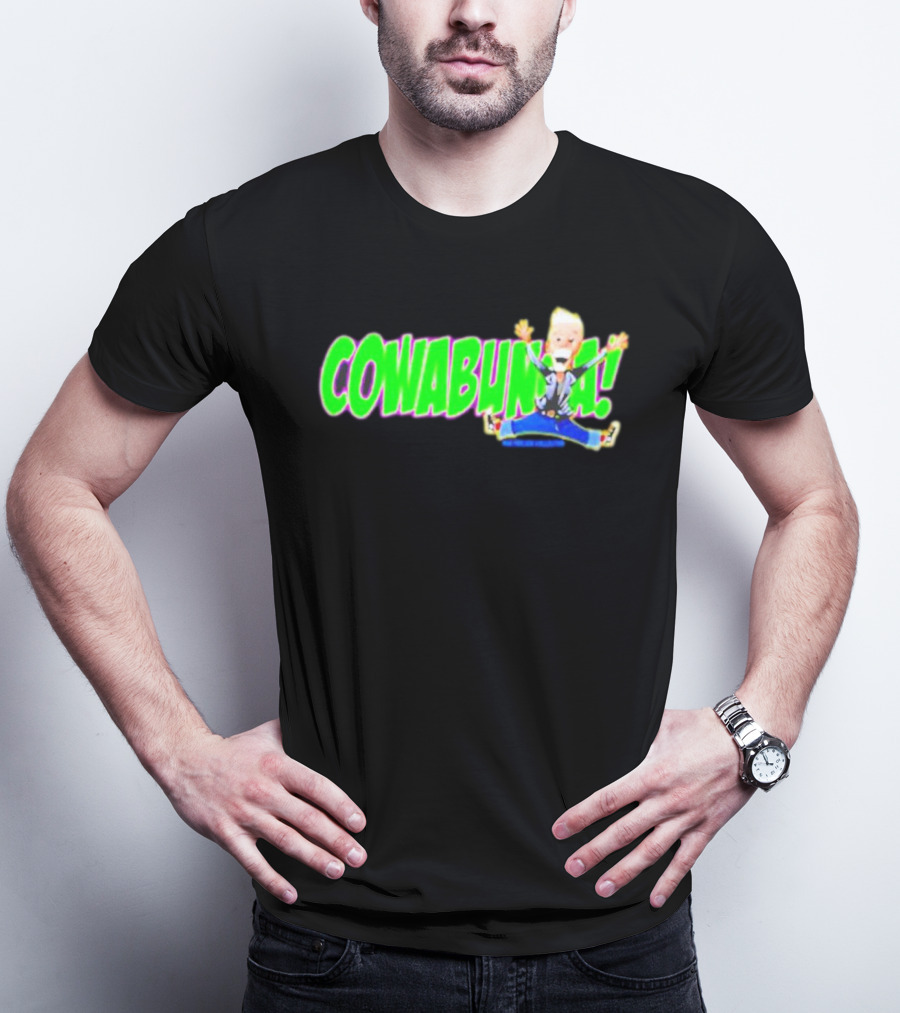 Rob Paulsen Cowabunga Cartoon Character Jumping Enthusiastically T-Shirt