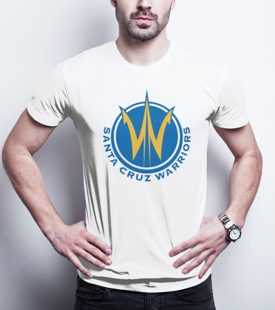 Santa Cruz Warriors Basketball Team Logo Blue And Yellow T-Shirt