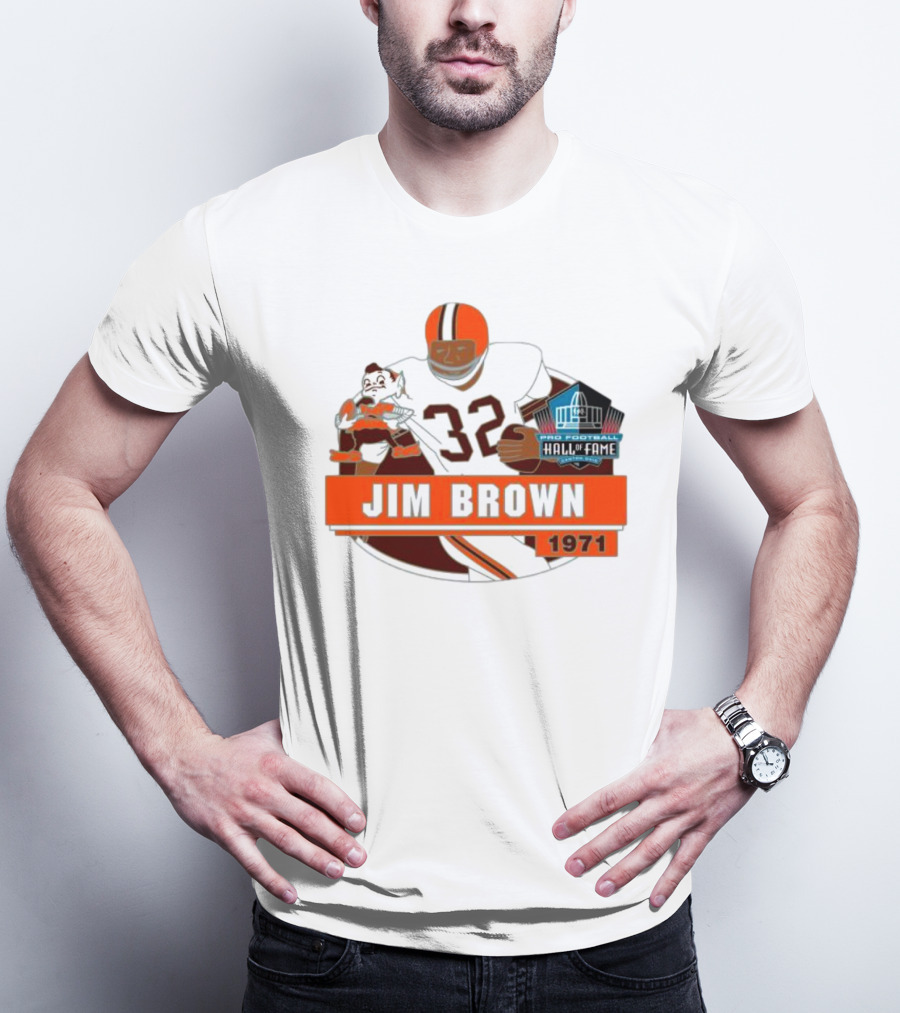 Jim Brown Pro Football Hall Of Fame 1971 Number 32 T-Shirt