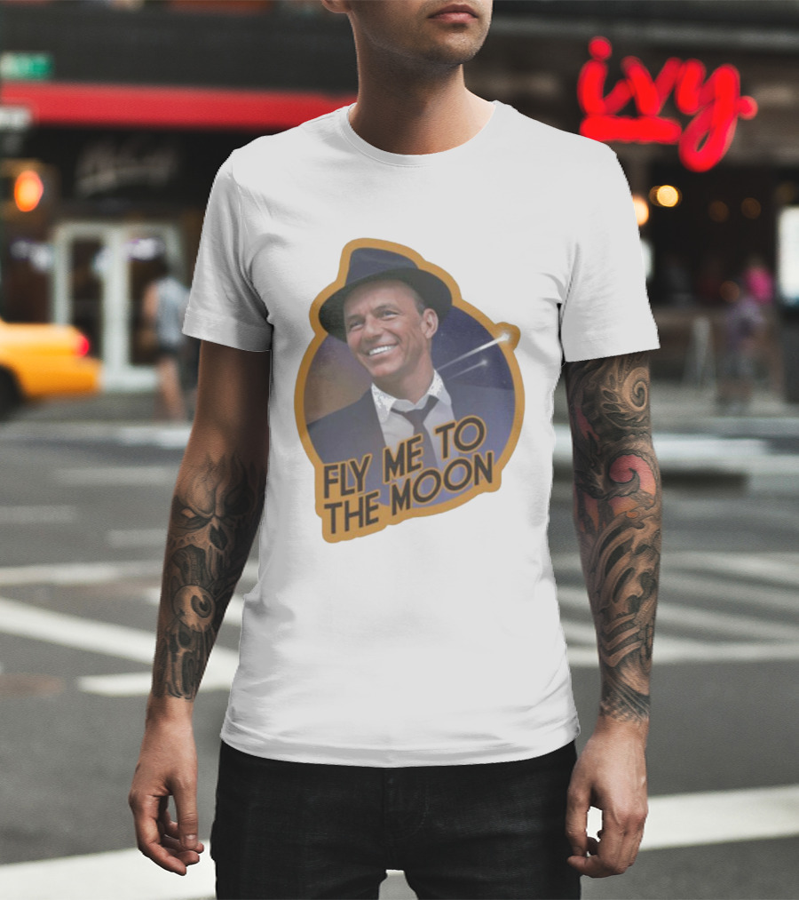 Frank Sinatra Fly Me To The Moon Vintage Iconic Singer T-Shirt