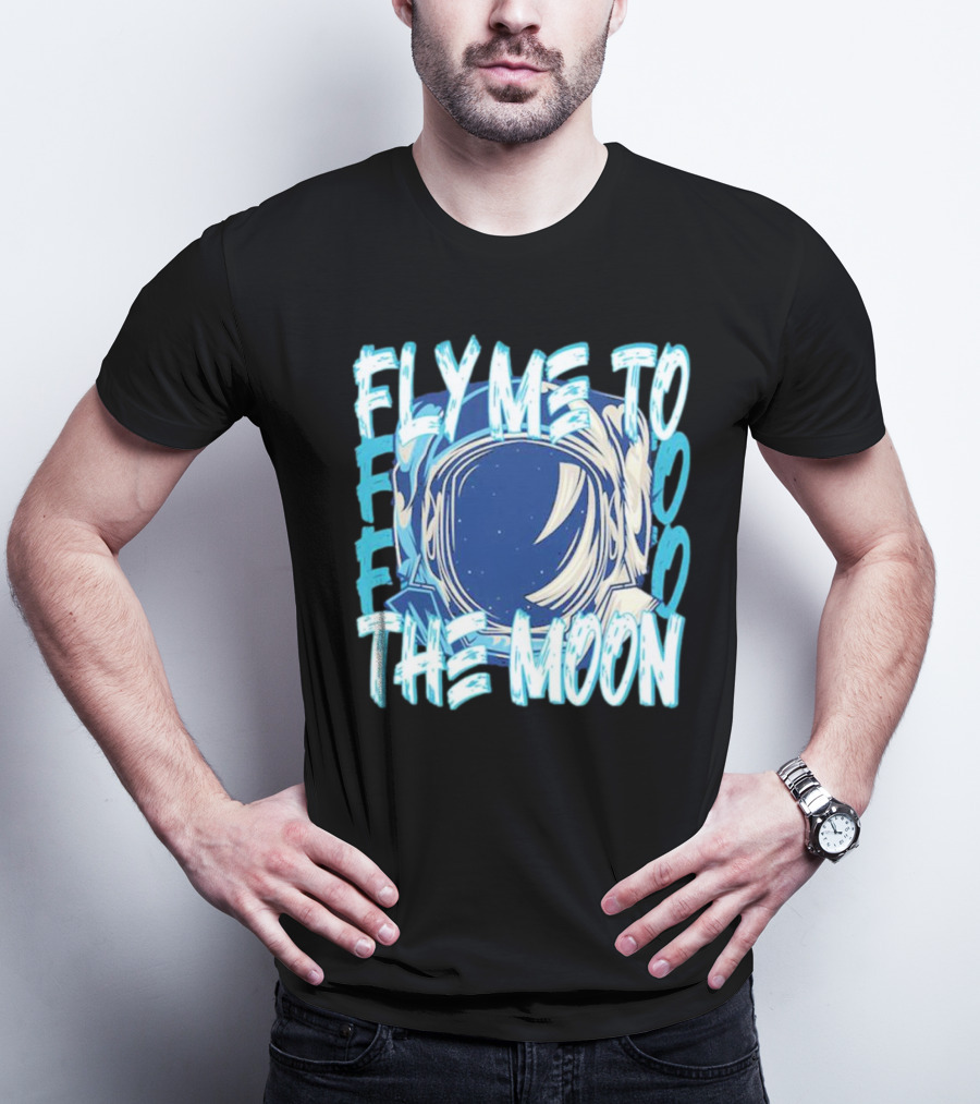 Fly Me To The Moon Astronaut Helmet Sky Stars T-Shirt