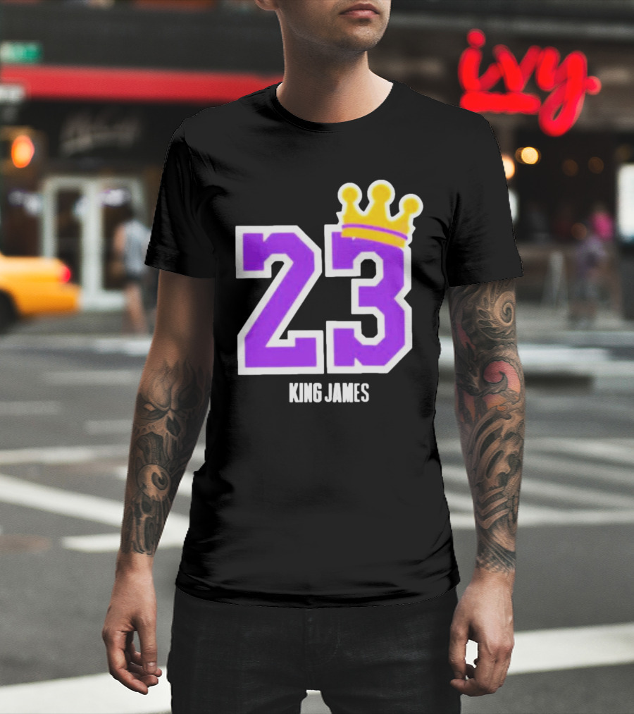 King Lebron James 23 Purple Crown La Lakers T-Shirt