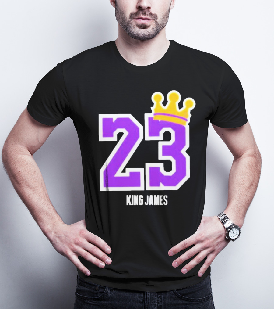 King Lebron James 23 Purple Crown La Lakers T-Shirt