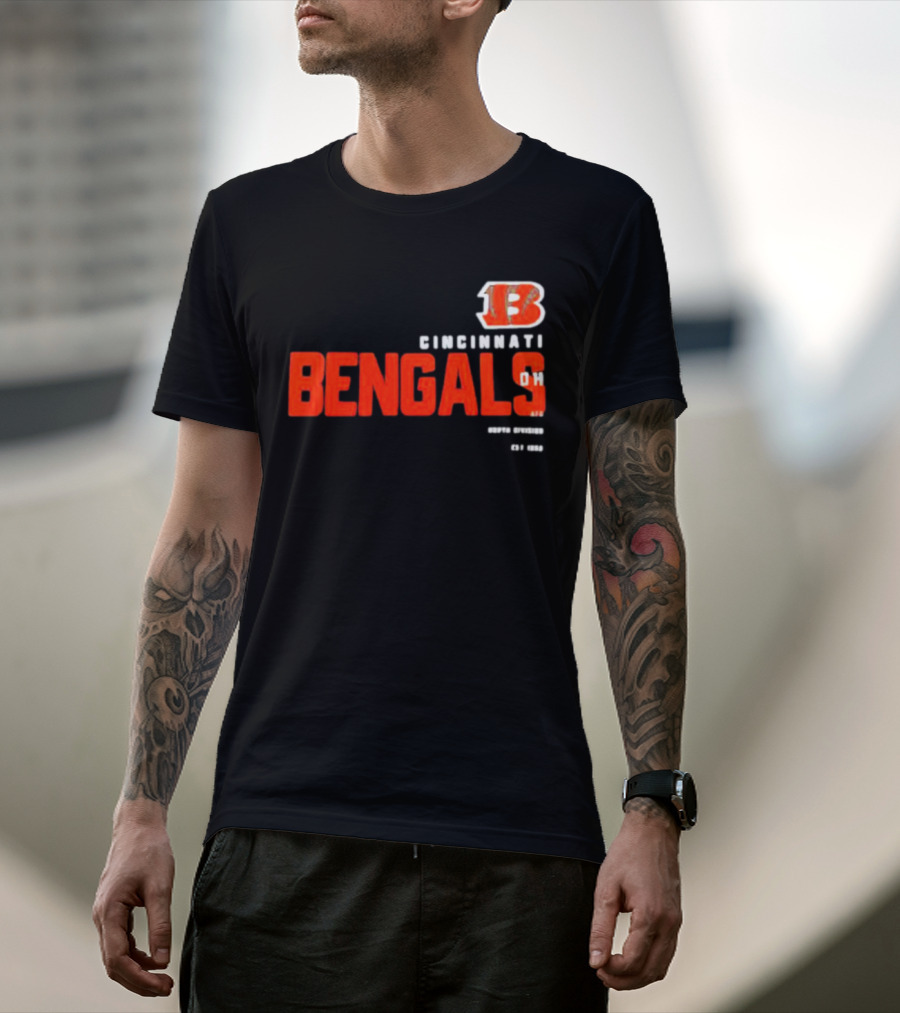 Cincinnati Bengals 13 Ohio Est 1968 Sports Team Tri-Blend T-Shirt