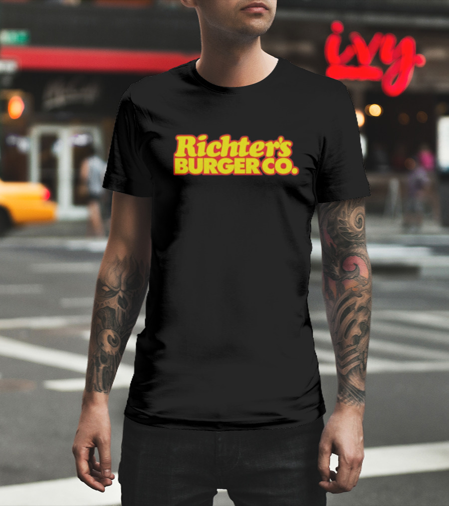 Richter’s Burger Co Classic Logo Yellow And Red T-Shirt