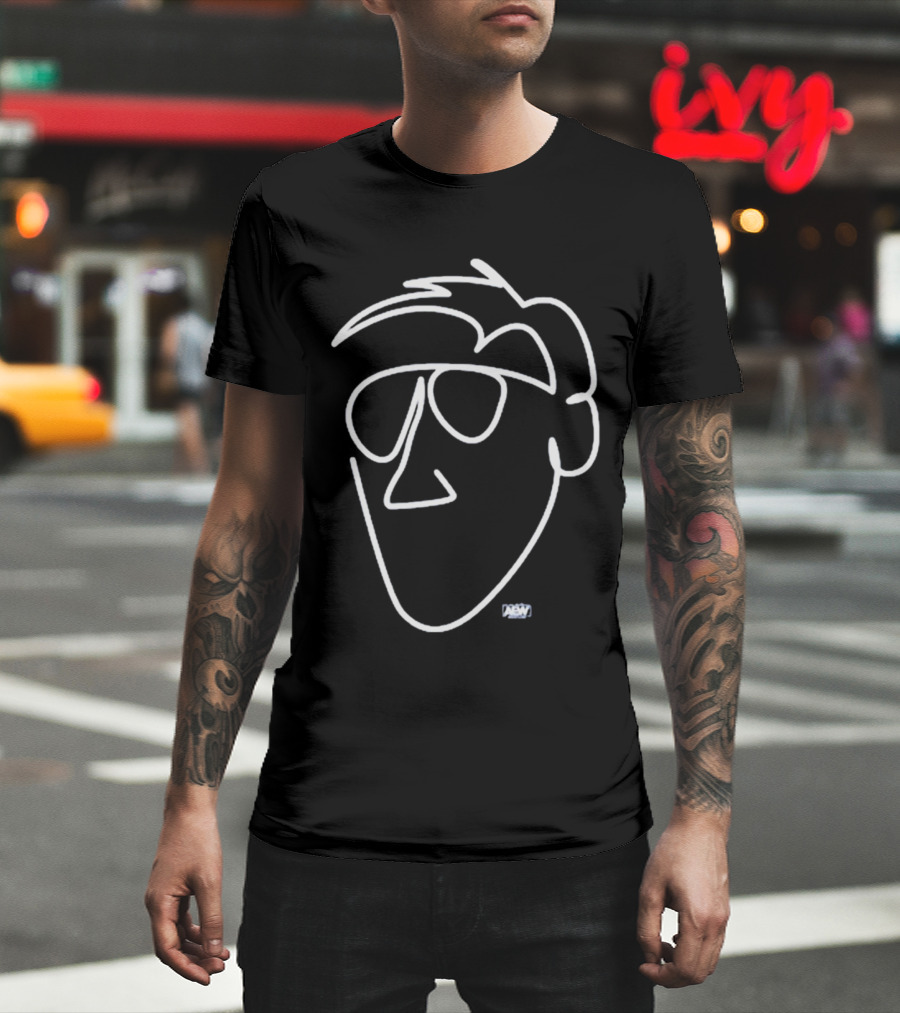 Cassidy One Line Art Abstract Face Glasses T-Shirt