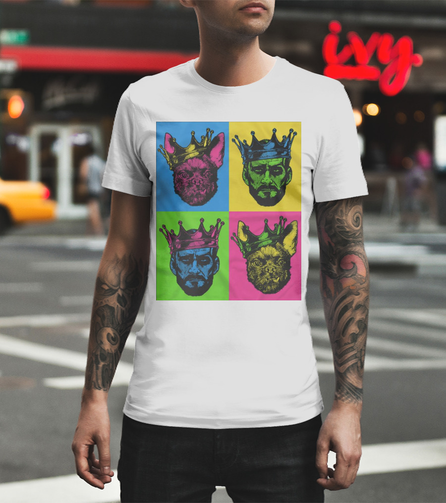 CM Punk King Pop Art Warhol Style Quad Crowned Faces T-Shirt