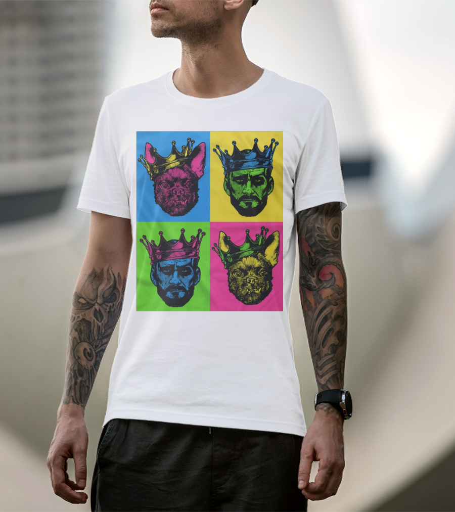 CM Punk King Pop Art Warhol Style Quad Crowned Faces T-Shirt