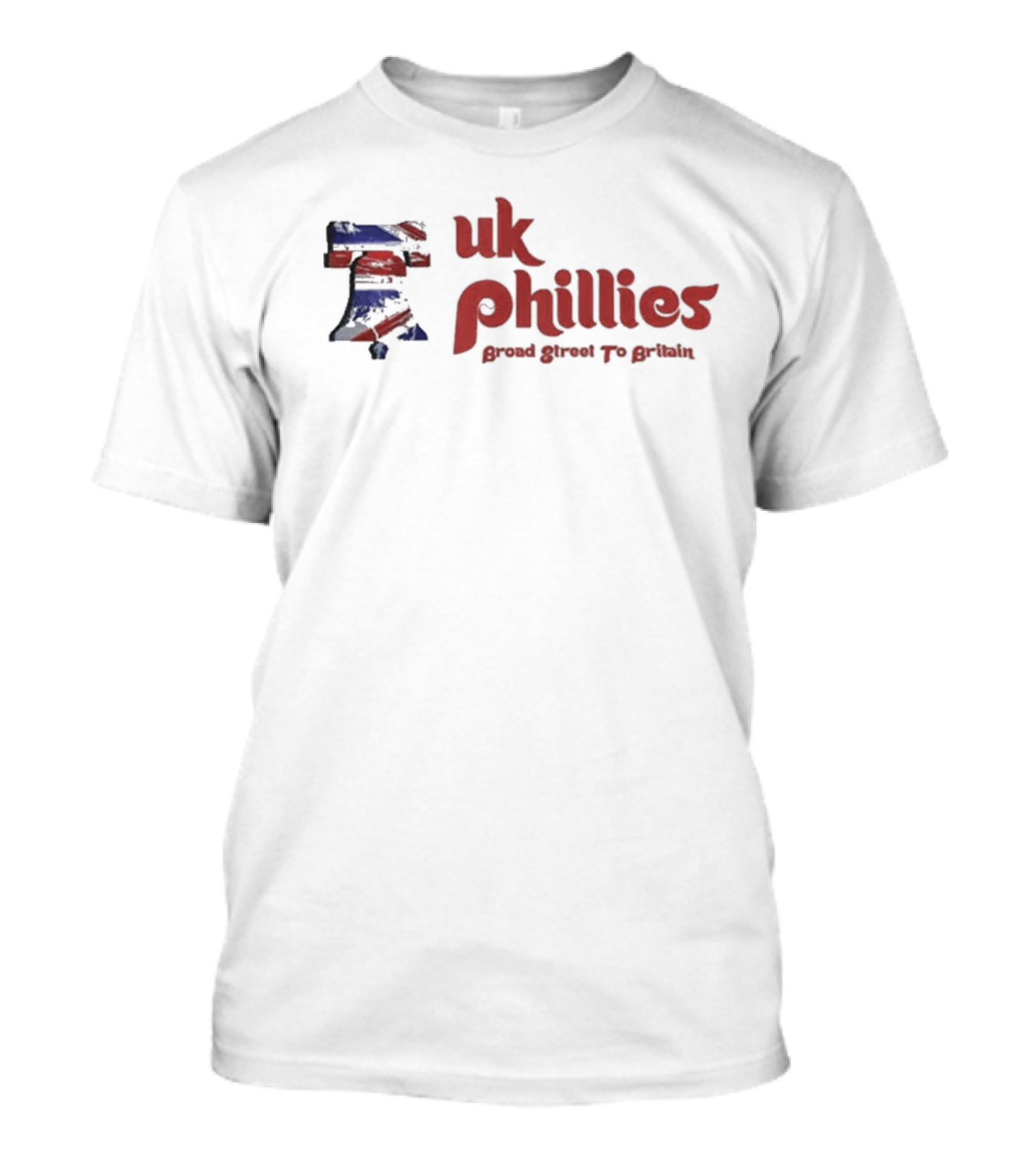 Uk Phillies Broad Street To Britain Union Jack Liberty Bell T-Shirt