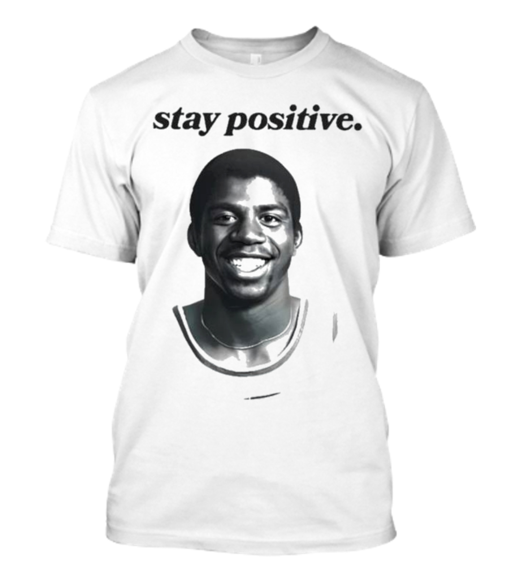 Magic Johnson Stay Positive Retro Basketball T-Shirt