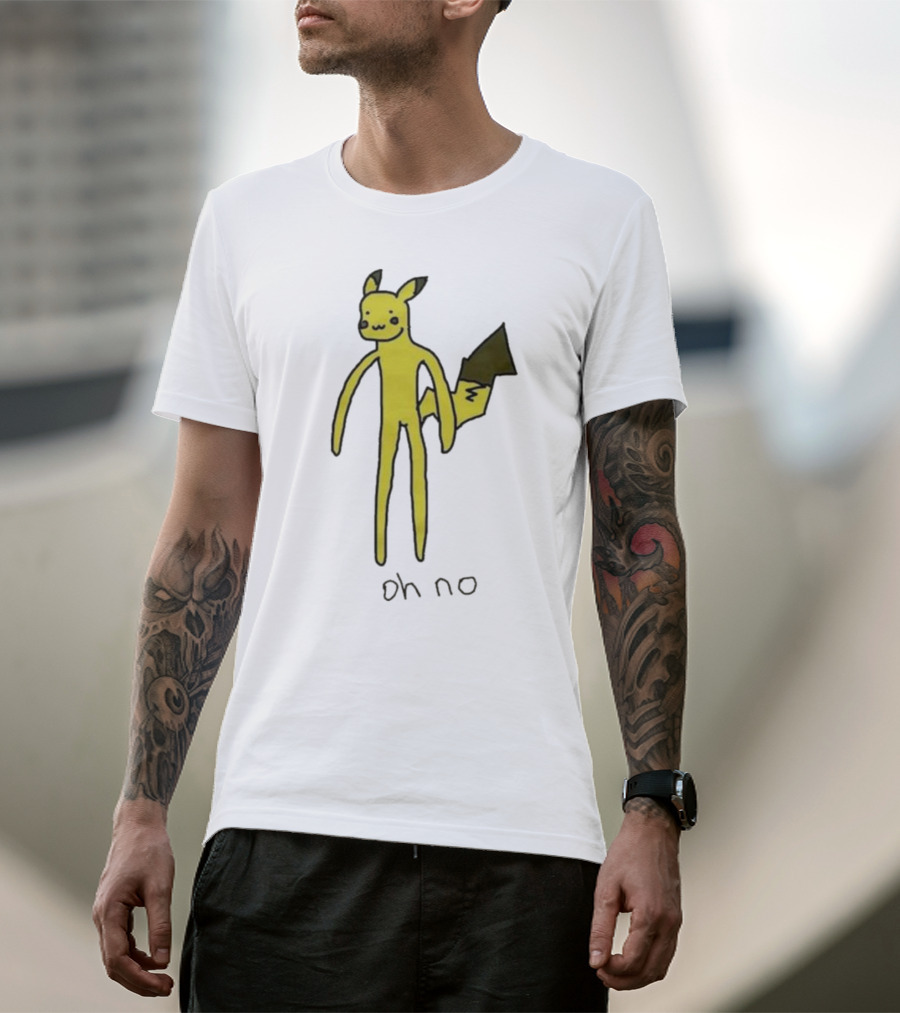 Pikachu Oh No Meme Long Limbed Yellow Character T-Shirt