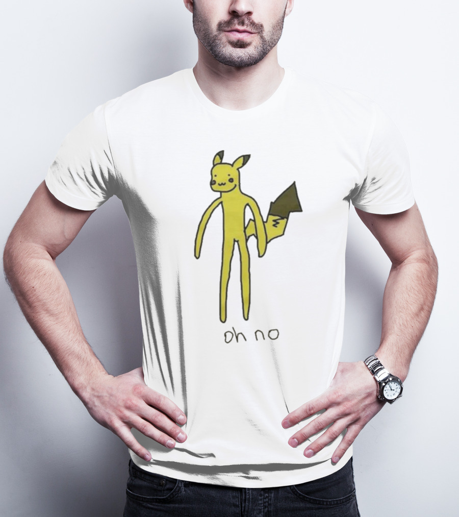 Pikachu Oh No Meme Long Limbed Yellow Character T-Shirt