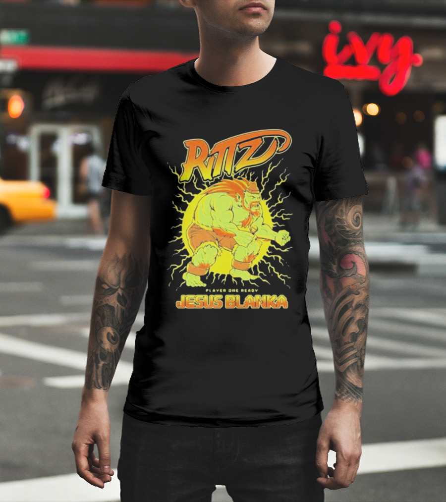 Rittz Player One Ready Jesus Blanka Street Fighter T-Shirt